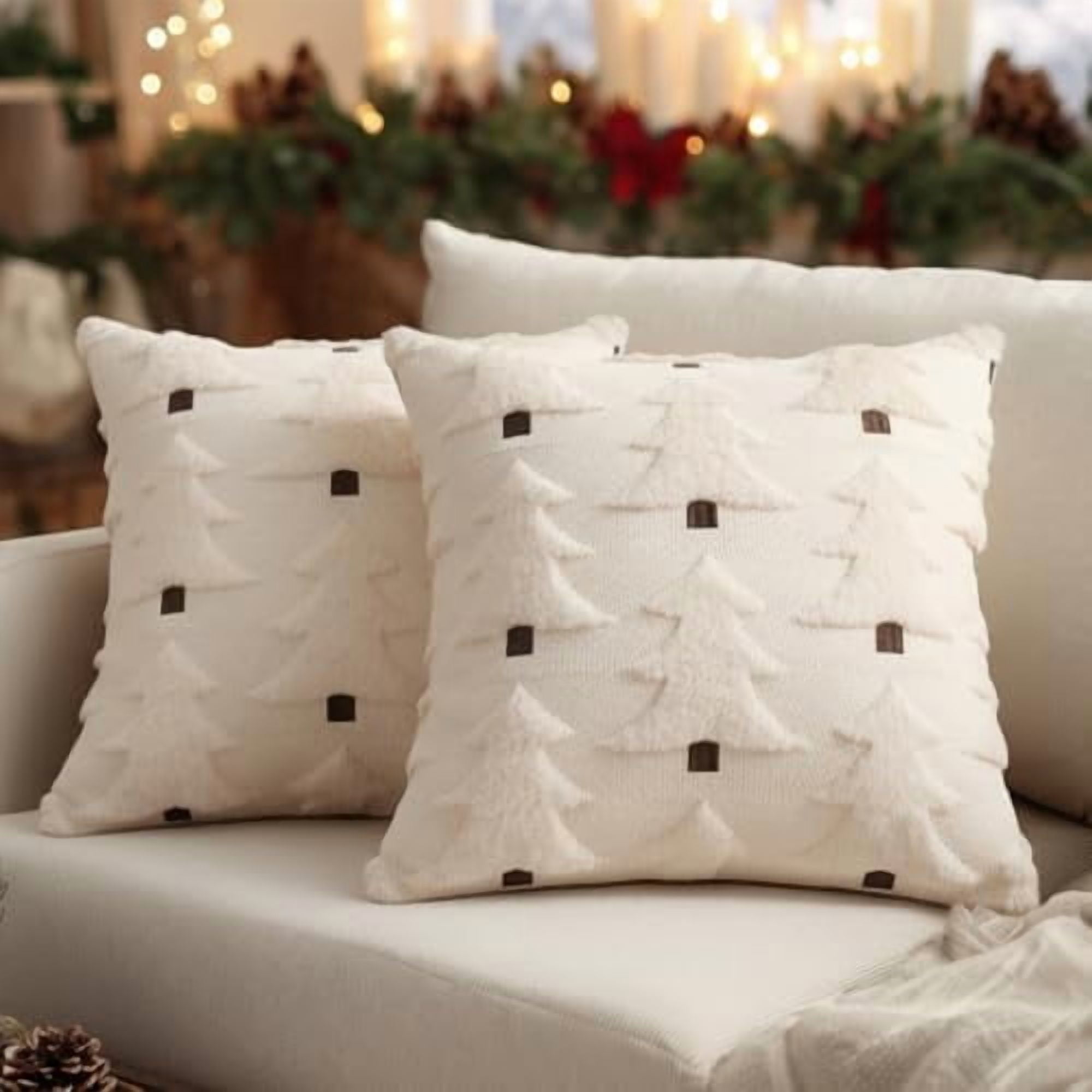 Christmas Pillow Covers 16x16 Inch Set of 2, Christmas Decorations Xmas ...