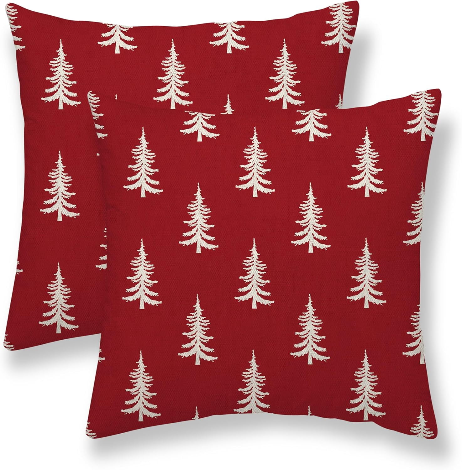 Christmas Pillow Covers 16x16 Set of 2, Red Chirstmas Tree Decorations ...