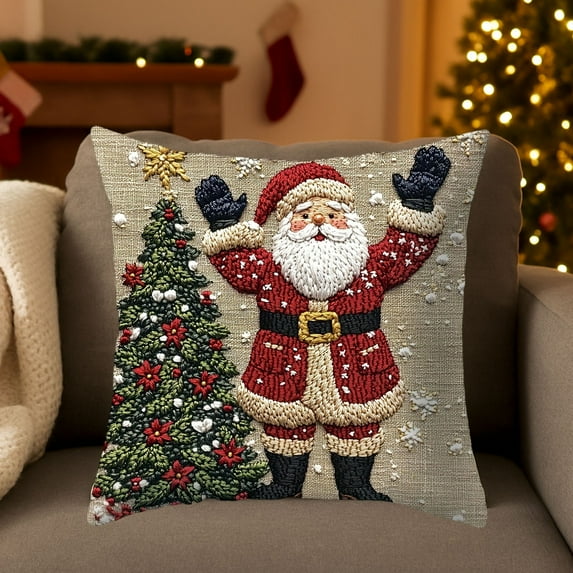Christmas Pillow Covers 17.7x17.7 Inches Decorative Cushion Cases with ...