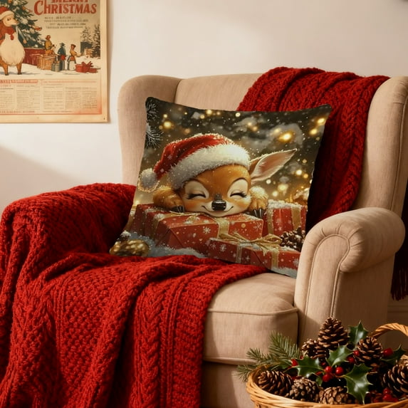 Christmas Pillow Covers 17.7x17.7 Inches Decorative Pillow Cases With ...