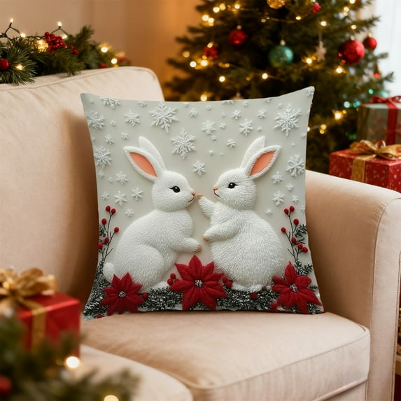 Christmas Pillow Covers 17.7x17.7 Inches Decorative Pillow Cases With ...