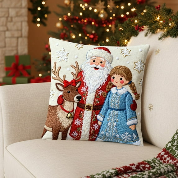 Christmas Pillow Covers 17.7x17.7 Inches - Festive Holiday Decorations ...