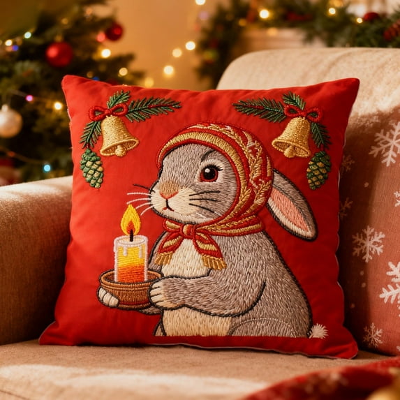 Christmas Pillow Covers 17.7x17.7 Inches, Soft Fabric Decorative Pillow ...