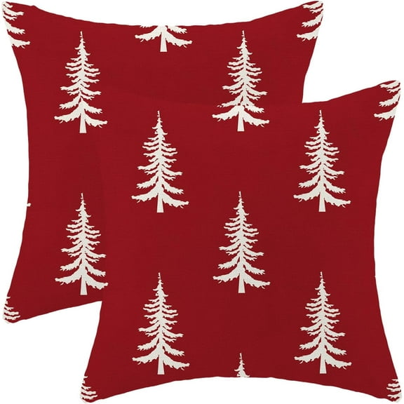 Christmas Pillow Covers 12x20 Inch Set of 2 Black Green Xmas Tree ...