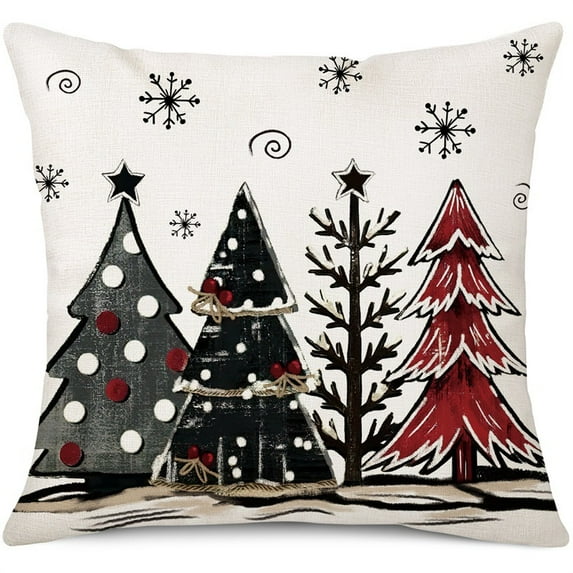 Christmas Pillow Covers Set of 2 Christmas Tree Decorative Throw Pillow ...