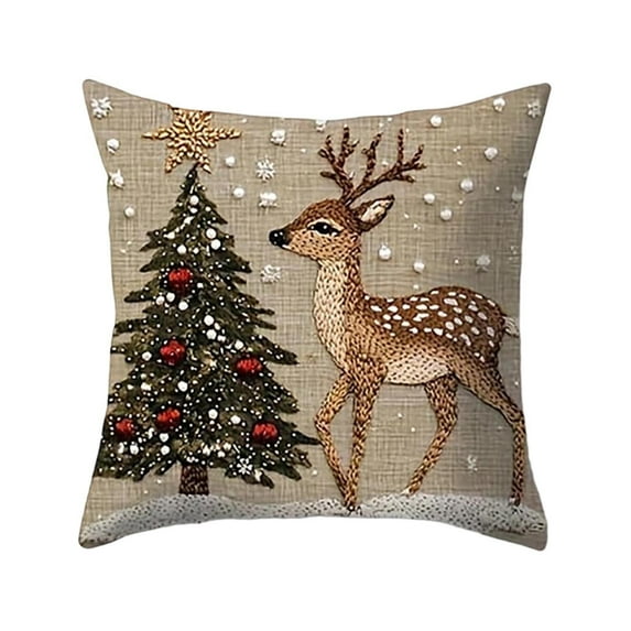 Christmas Pillowcase Holiday Decorative Cover Festive Snowman Santa ...