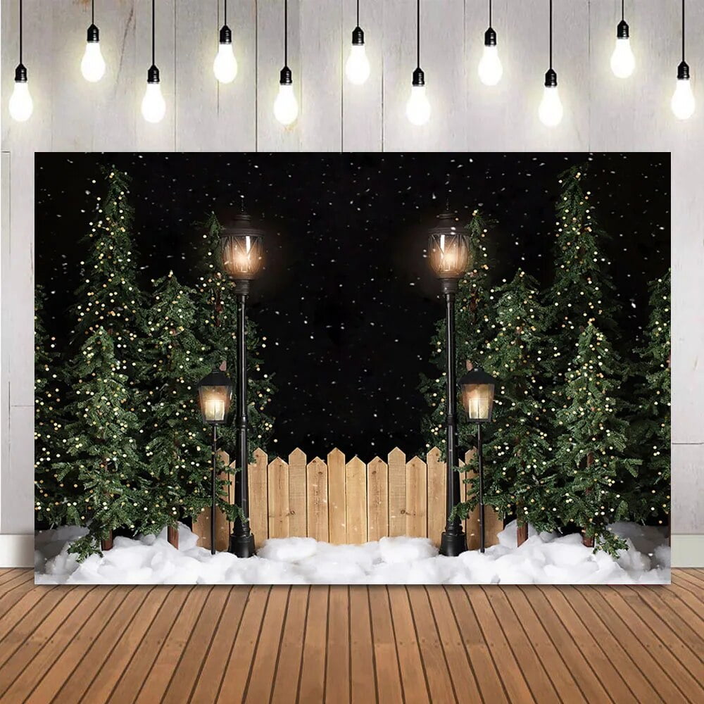 Christmas Pine Tree Backdrop for Photography Winter Snow Portrait ...