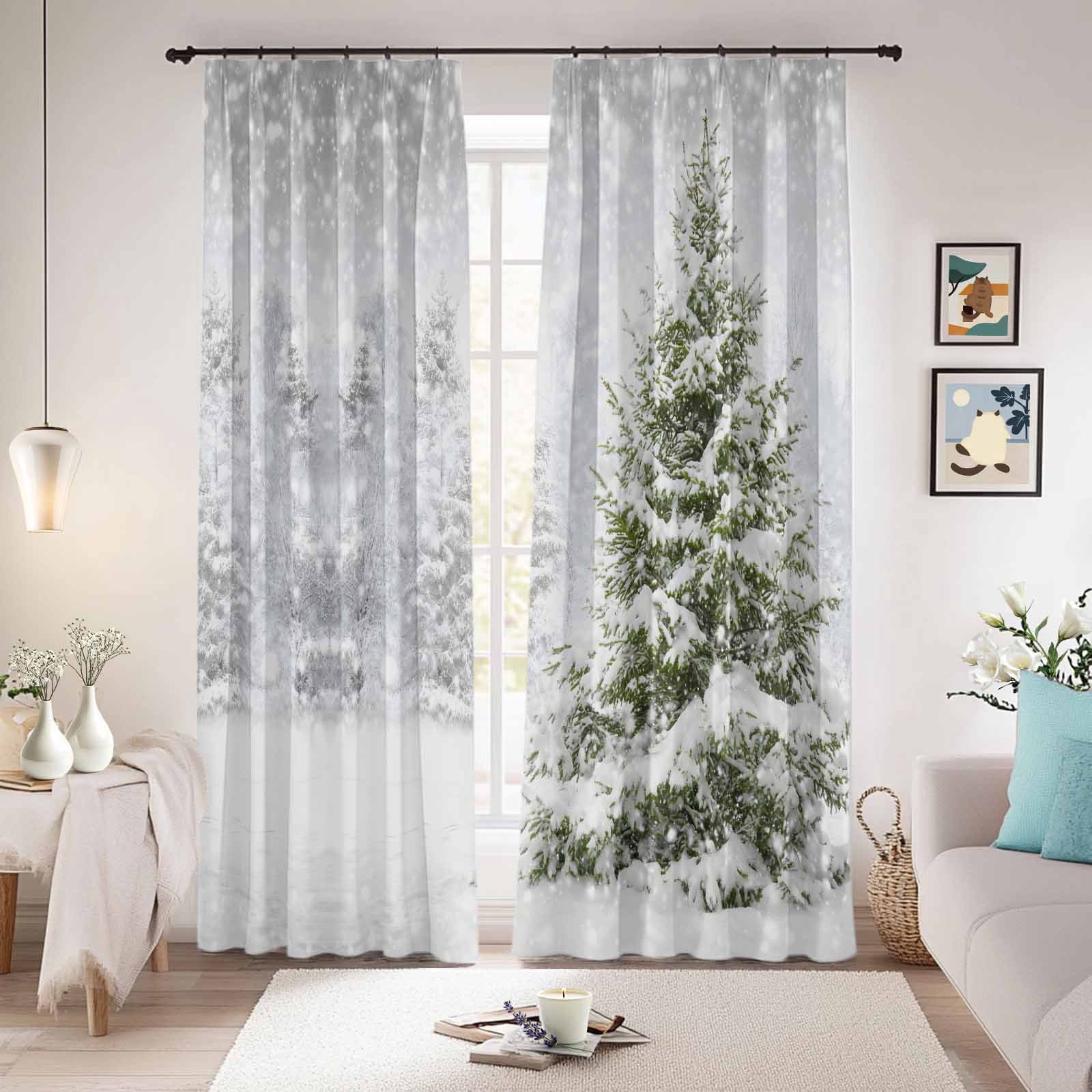Christmas Pine Tree Blackout Curtains for Bedroom/Living Room, Pinch ...