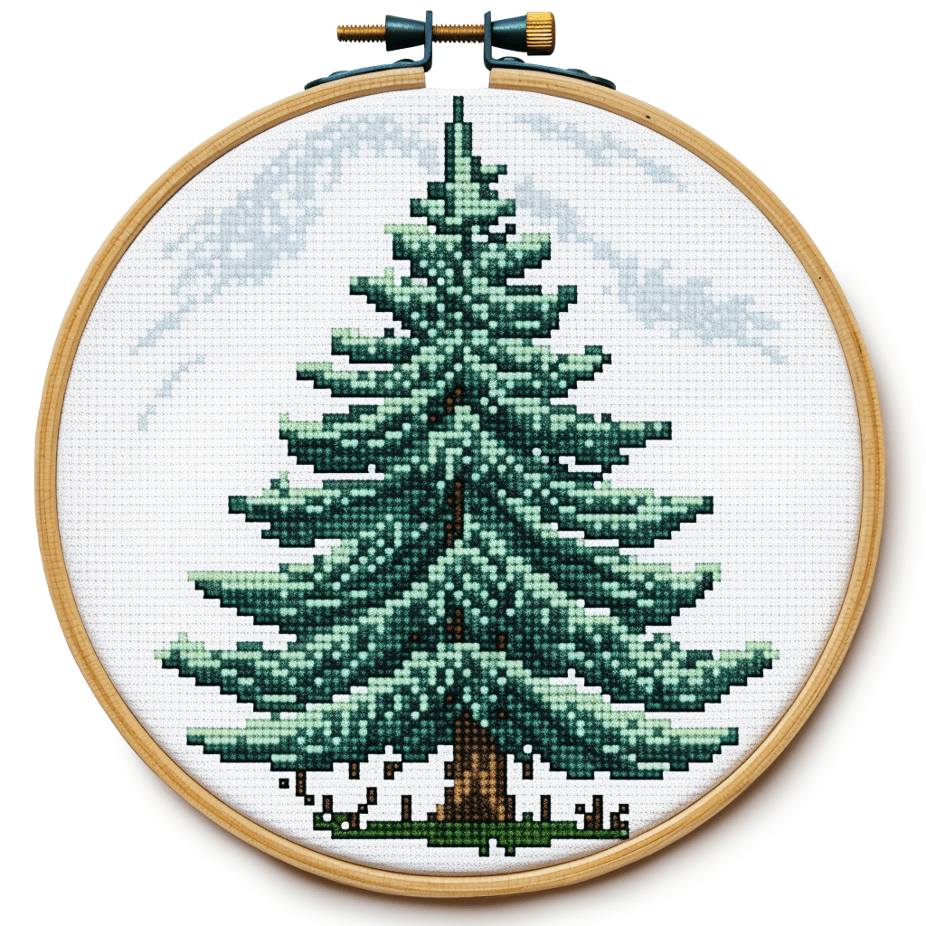 Christmas Pine Tree DIY Stamped Cross Stitch Kits for Beginners Easy ...