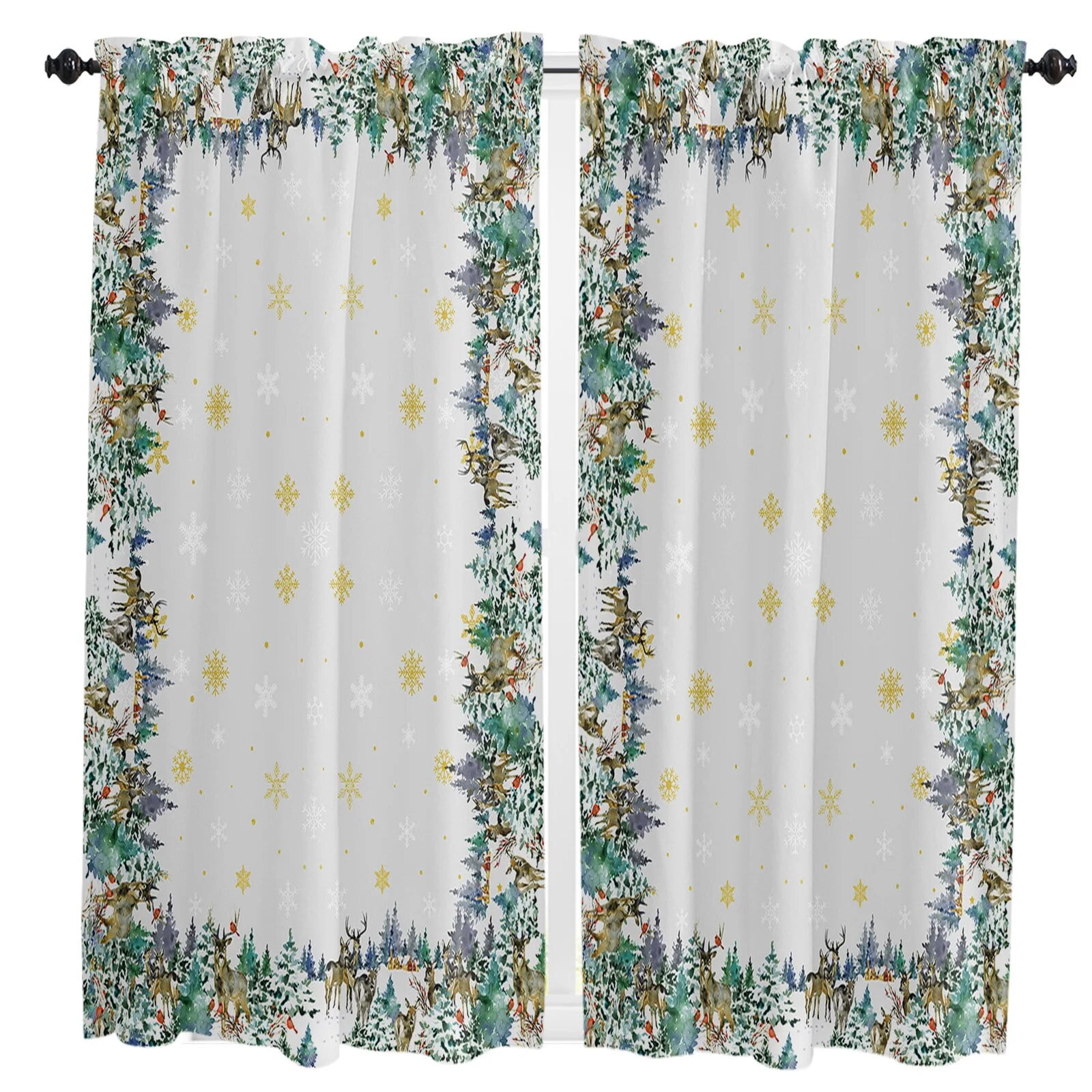 Christmas Pine Tree Elk Forest Retro Living Room The Bedroom Home ...