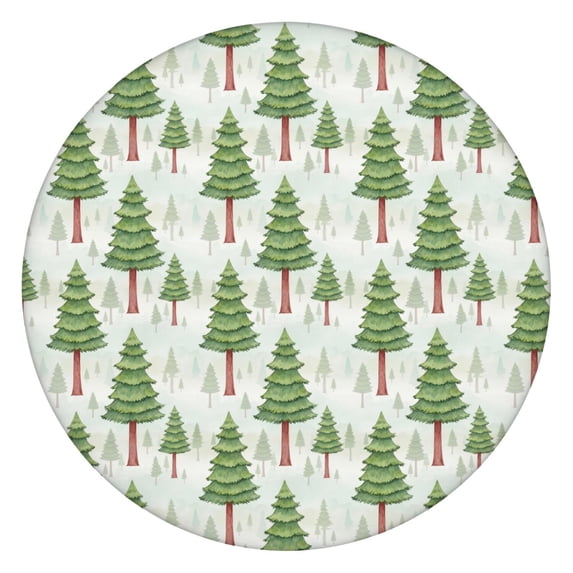 Christmas Pine Tree Light Green Pattern Round Elastic Tablecloth, 45-52 ...