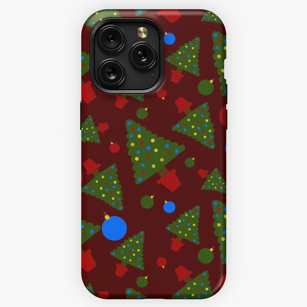 Christmas Pine Trees Festive Holiday Design Art iPhone Case 17 11 12 13 ...