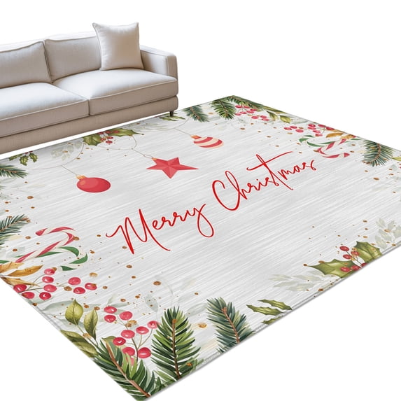 Christmas Pine Washable Rug 3x5 Area Rug for Living Room Bedroom Non ...