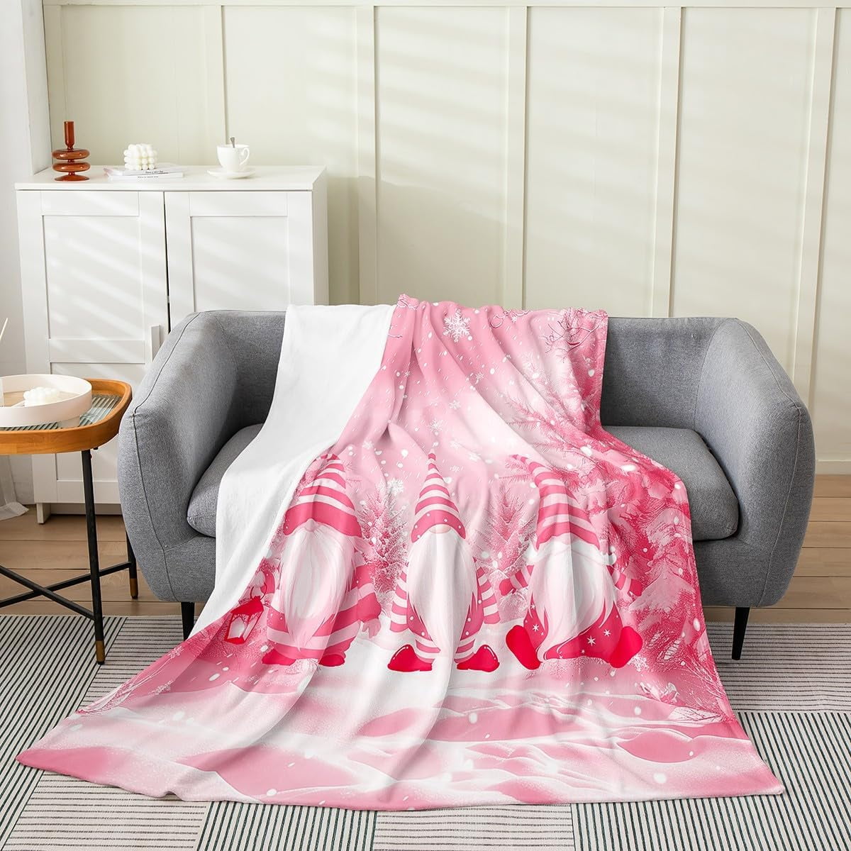 Christmas Pink Dwarf Fleece Throw Blanket Baby 30"x40" Kids Merry ...