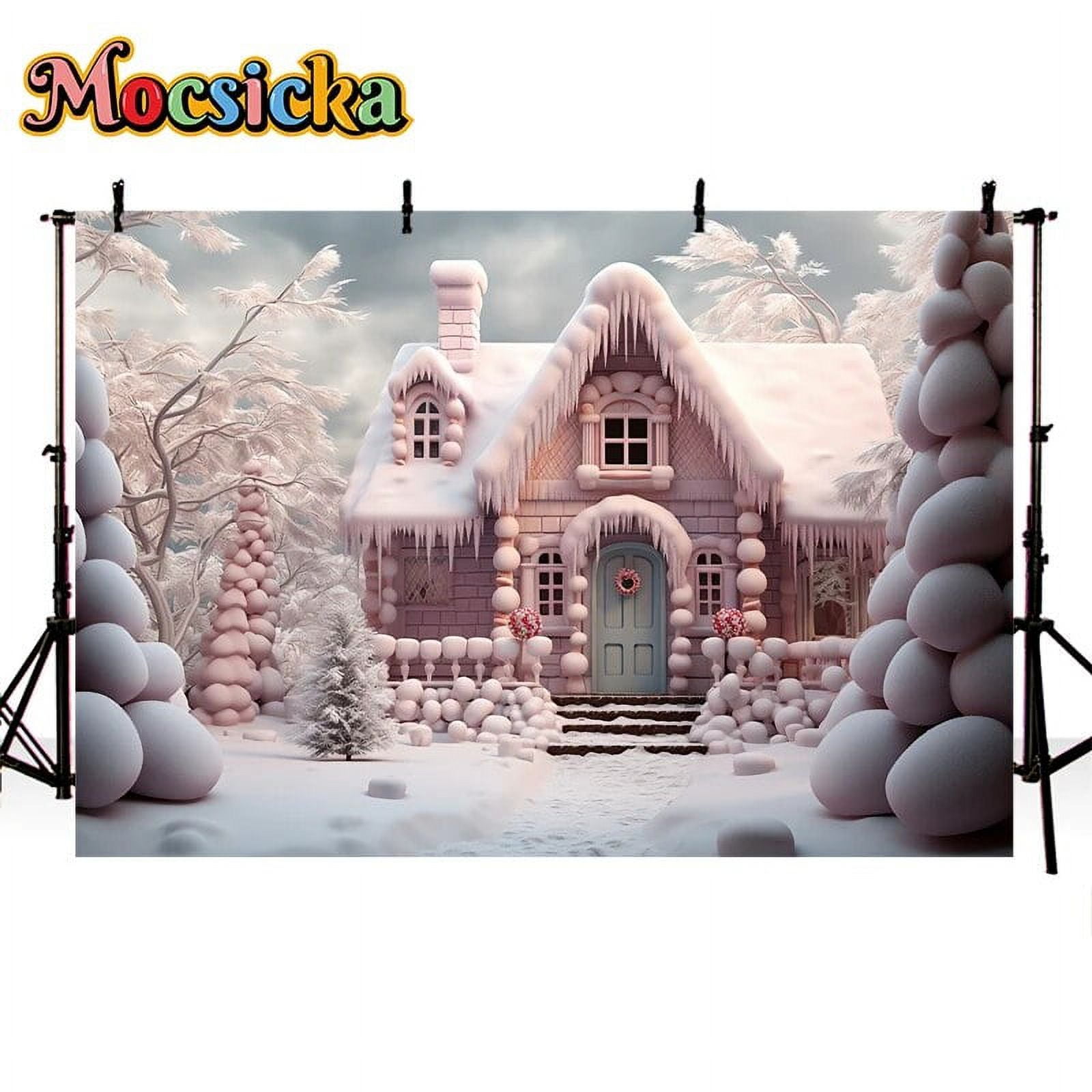 Christmas Pink House Backdrops Photography Props For Portrait Shooting ...