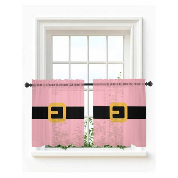 Christmas Pink, Tier Curtains 36 Inch Length, Sheer Curtains for ...