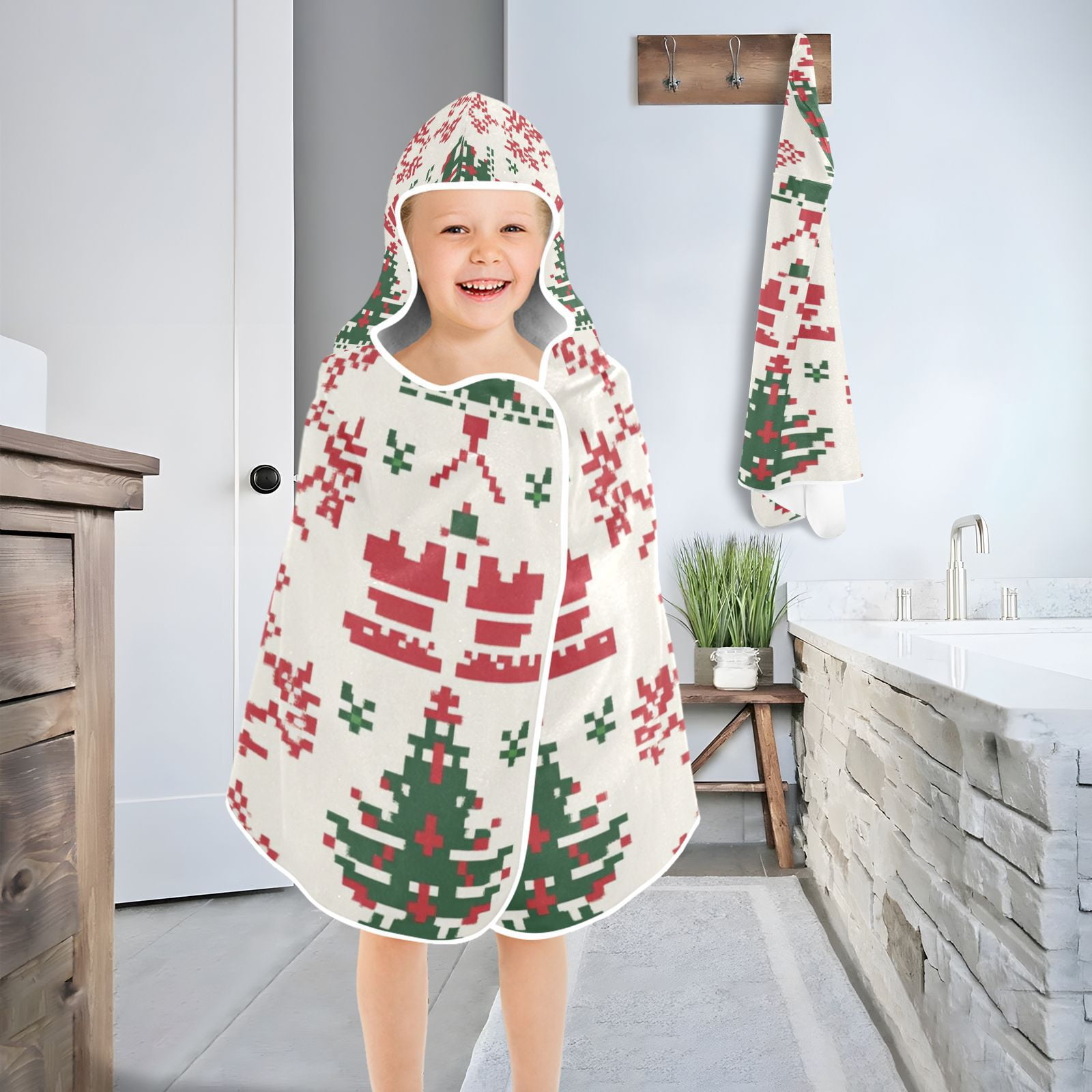 Christmas Pixel Toddler Bath Towel Baby Kid Bath Towels Beach Towel ...