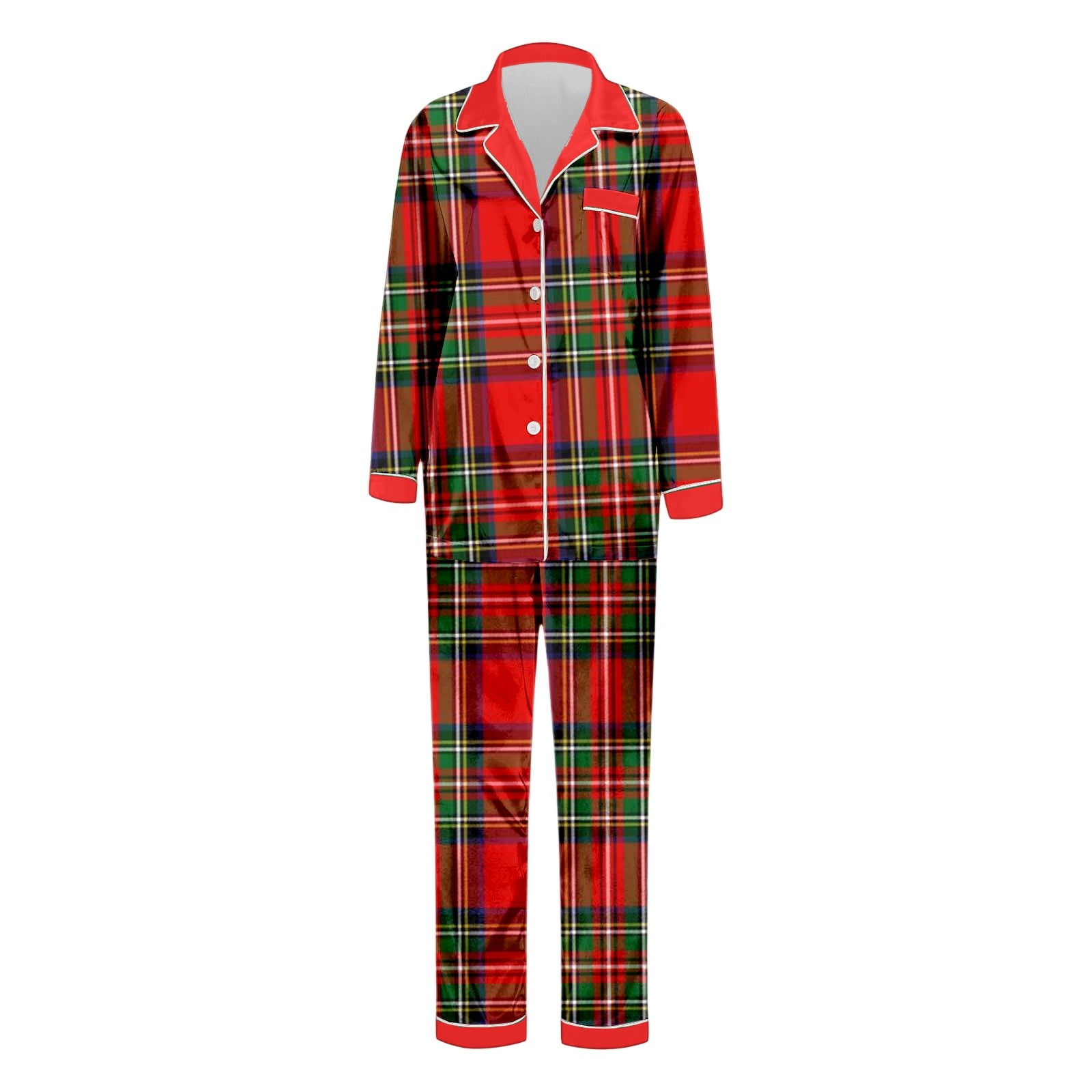 Christmas Pjs For Family Christmas Family Matching Mom Pajama Set Long Sleeve Turn Down Collar ...