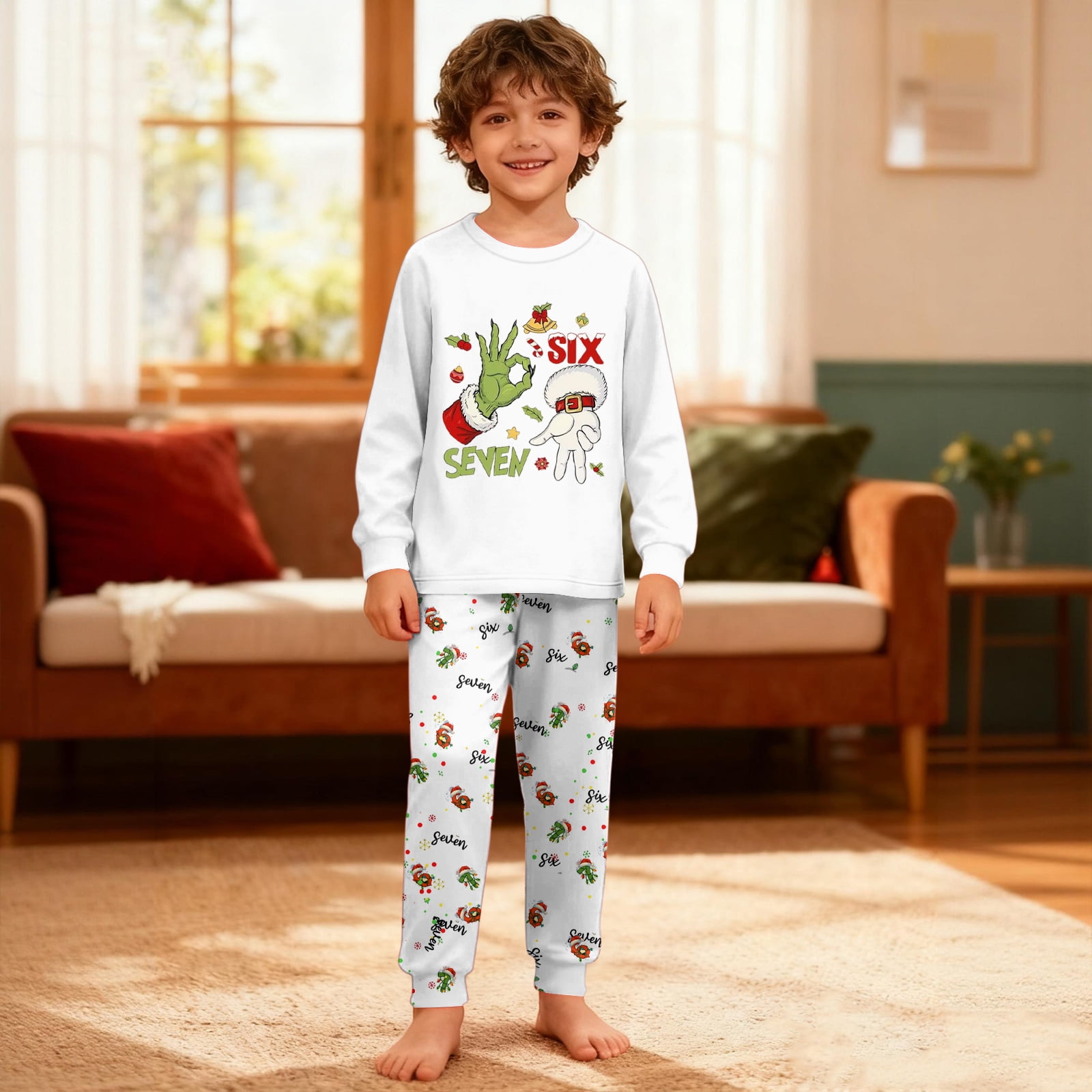 Christmas Pjs Kids Christmas 67 Mene Two-Piece Outfit Sets Boys Girls ...