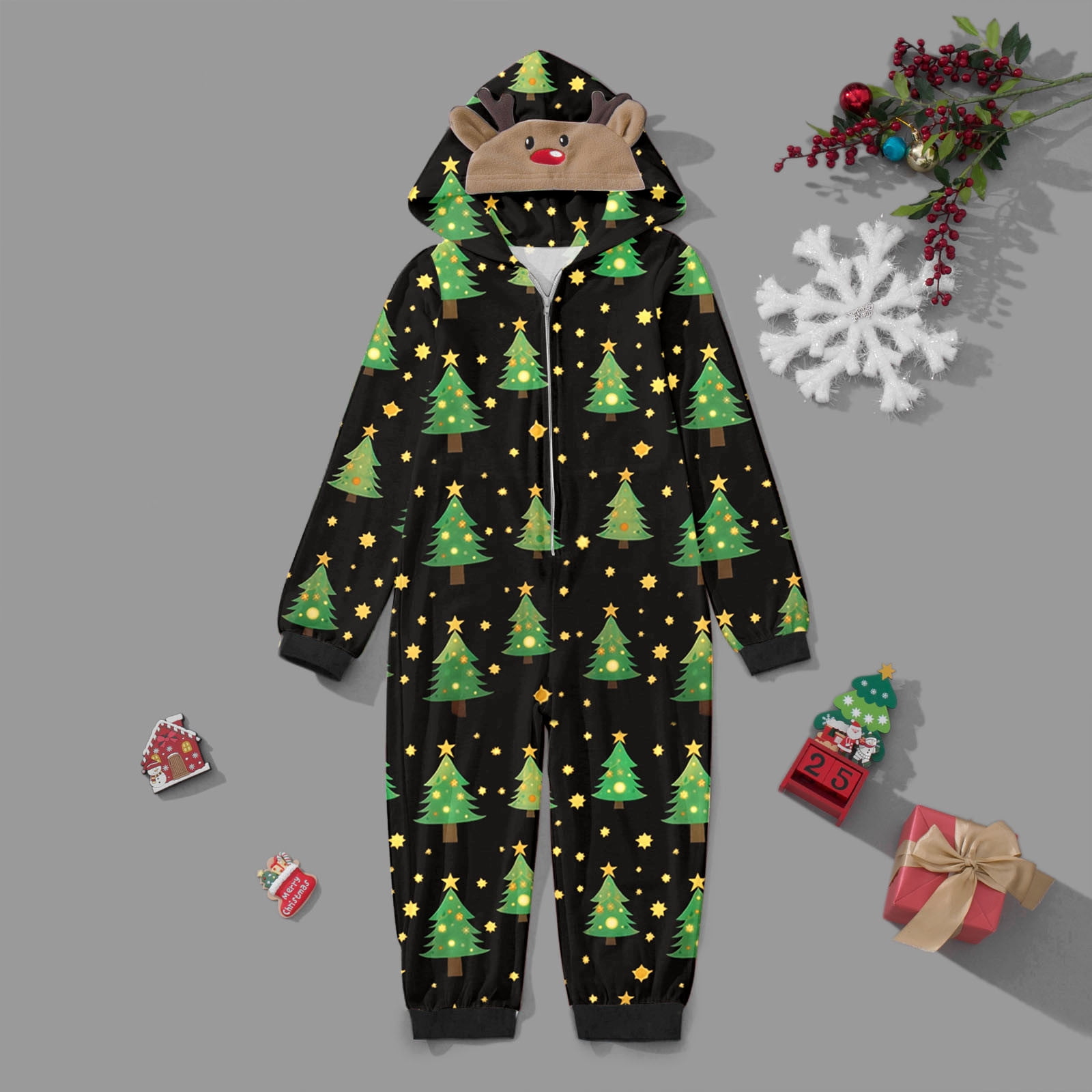 Christmas Pjs for Family Onesie Long Sleeve Outwear Plus Size Halloween ...