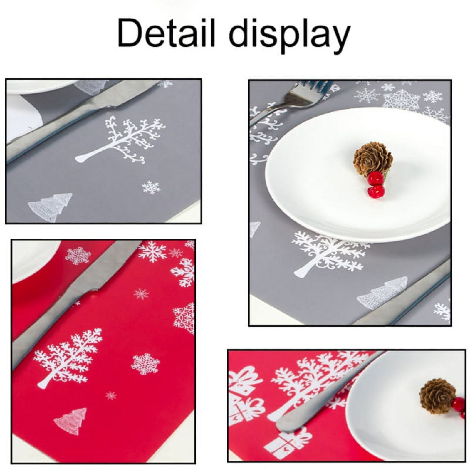 Christmas Placemat Set Winter Dining Room Kitchen Table Mat Holiday ...