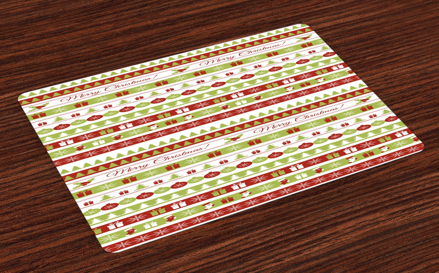 Ambesonne Christmas Place Mats Set of 4, Xmas Words Ceremony, Standard ...