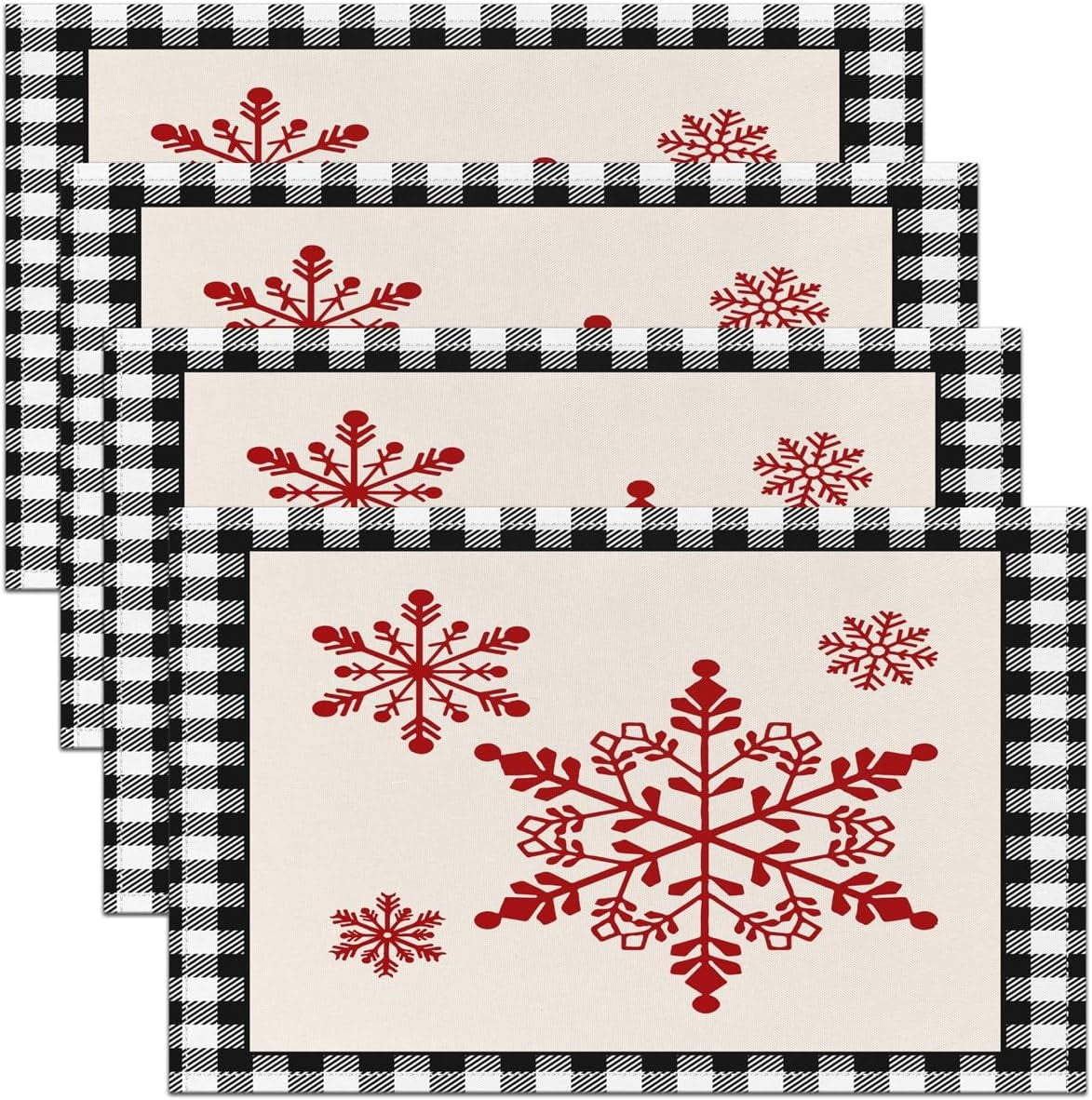Christmas Placemats Set of 4 Snowflake Placemats for Dining Table ...