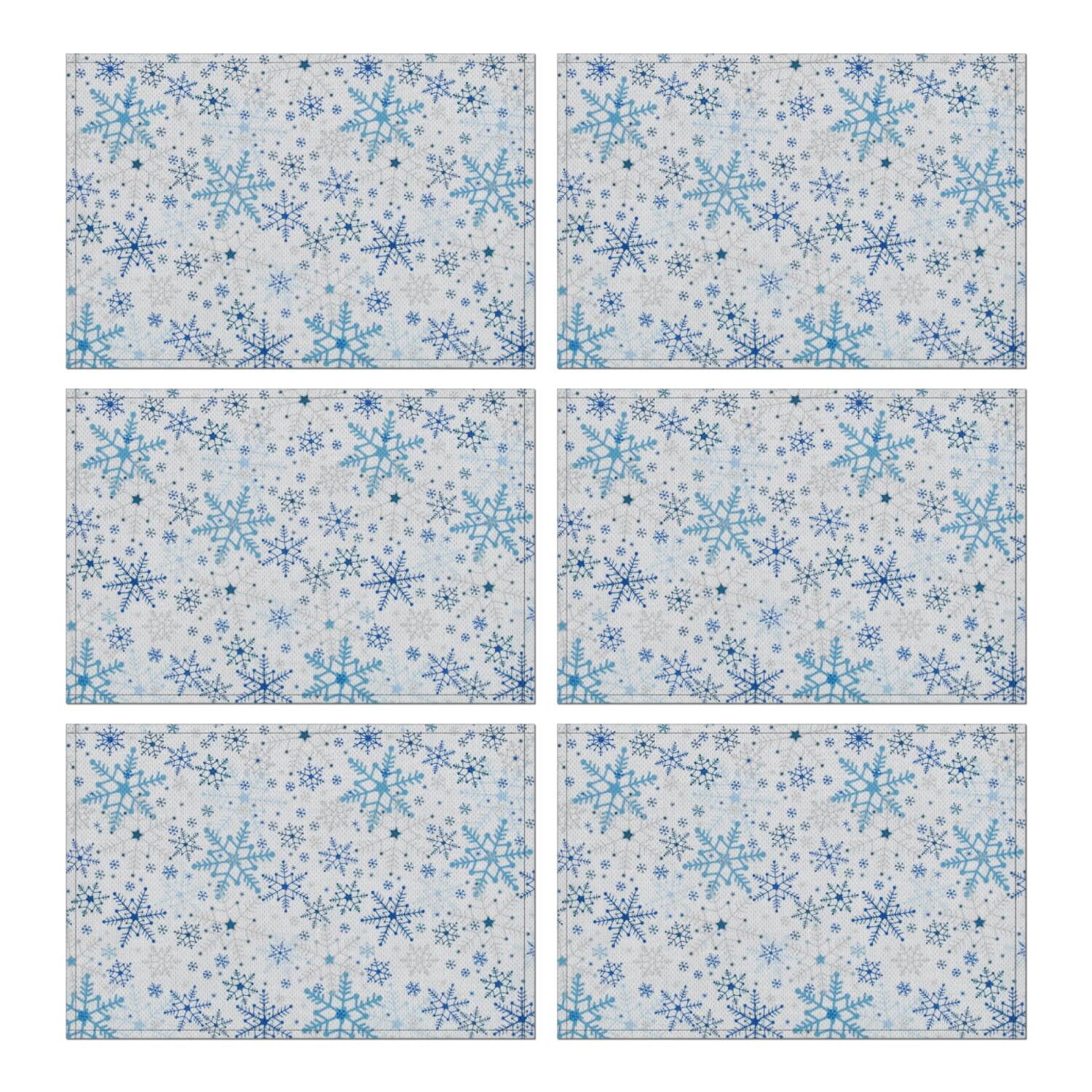 Christmas Placemats Set of 6, 12x17 Inch Waterproof Vinyl Table Mats ...