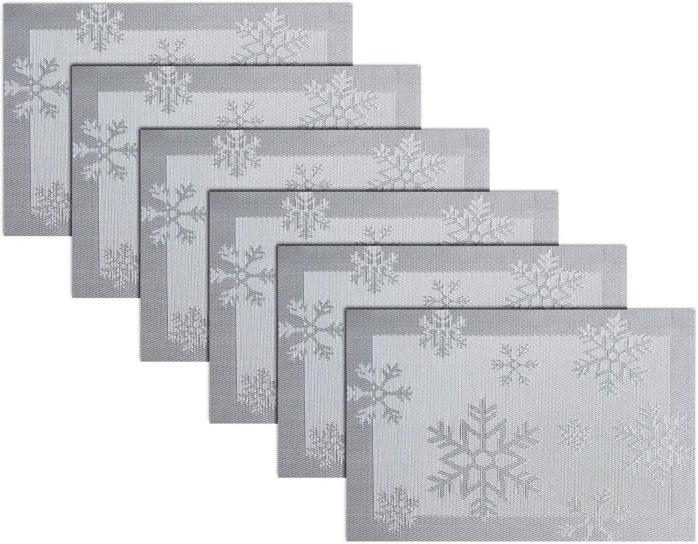 Christmas Placemats Set of 6 Vinyl Woven Non-Slip Placemats Washable ...