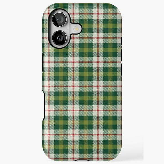 Christmas Plaid Green Festive Pattern Case for iPhone 17 through 11 Pro ...