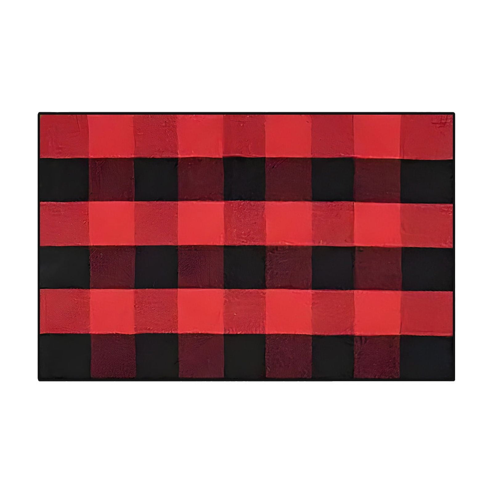 Christmas Plaid Outdoor Rug, Red & Black Check Indoor/Outdoor Area Rug ...