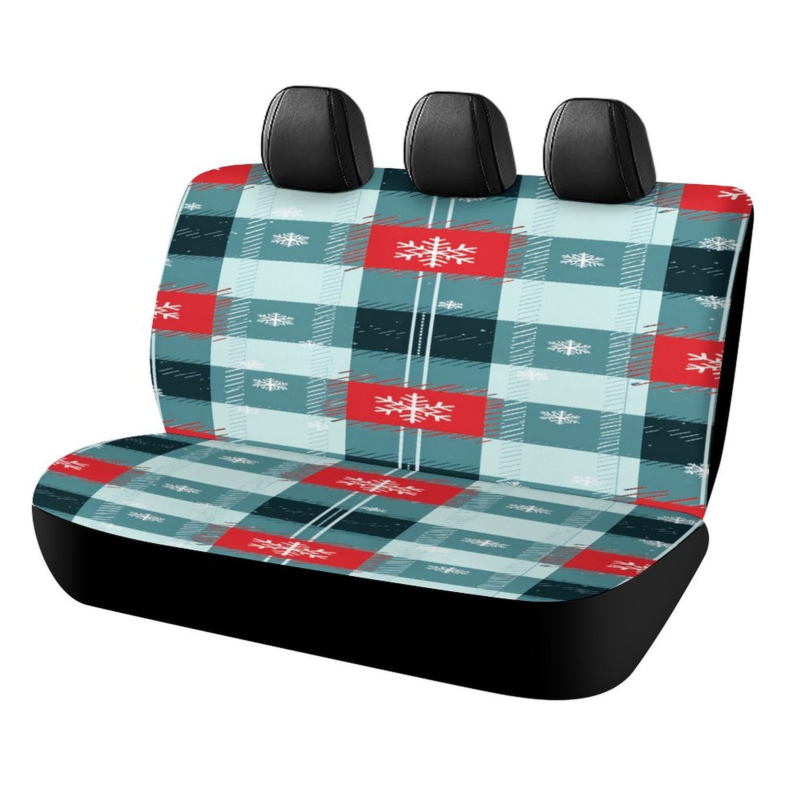 Christmas Plaid Snowflake Pattern(2) Car Rear Seat Cover, Suitable for ...