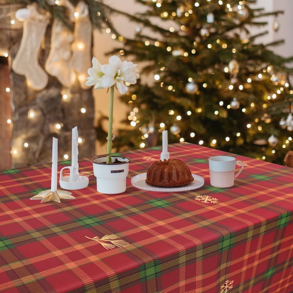 Christmas Plaid Tablecloth Rectangle 60 x 84 Inches, Red Tablecloth ...