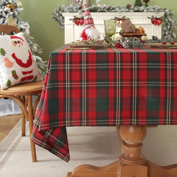 Christmas Plaid Tablecloth Square Tables Red Buffalo Plaid Checkered ...