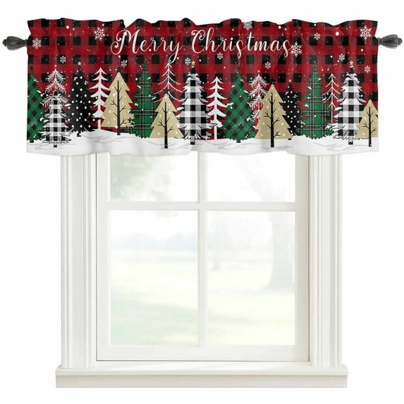 Christmas Plaid Tree, Kitchen Valances for Windows, Small Valance ...
