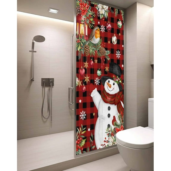 Christmas Plaid Window Privacy Film Stained Glass Window Film ...