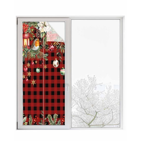 Christmas Plaid Window Privacy Film Stained Glass Window Film ...