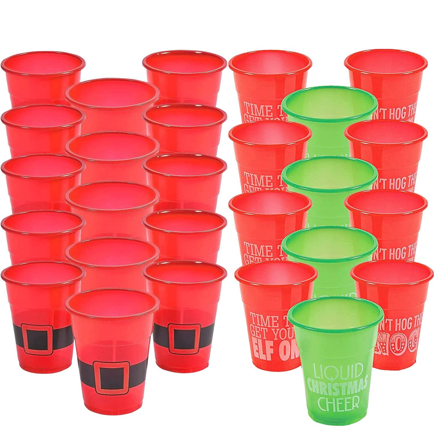 4E's Novelty 16 oz Christmas Cups for Party - 50 Pack Christmas Party ...