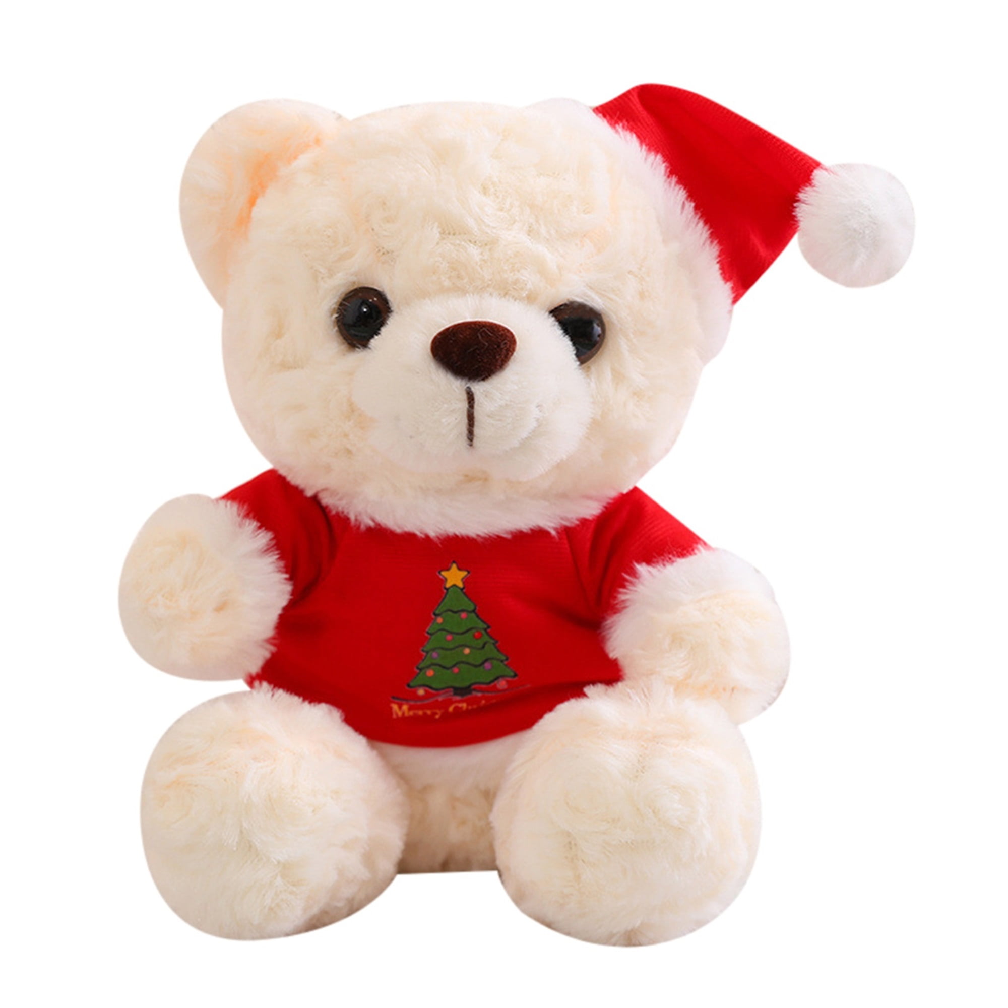 Christmas Plush Bear with Santa Hat, Plush Stuffed Animal Toys Xmas ...