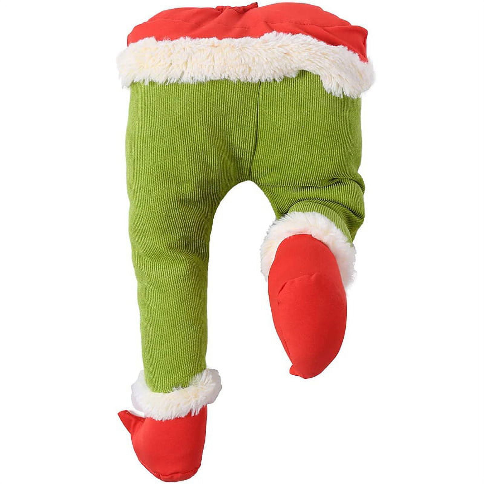 Christmas Plush Legs, Christmas Thief Stole Grinch Burlap Pose-able ...