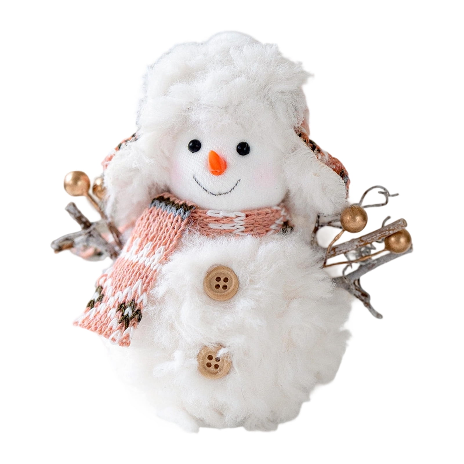 Christmas Plush Snowman Plushie Handmade Fabric Decoration Safe For ...