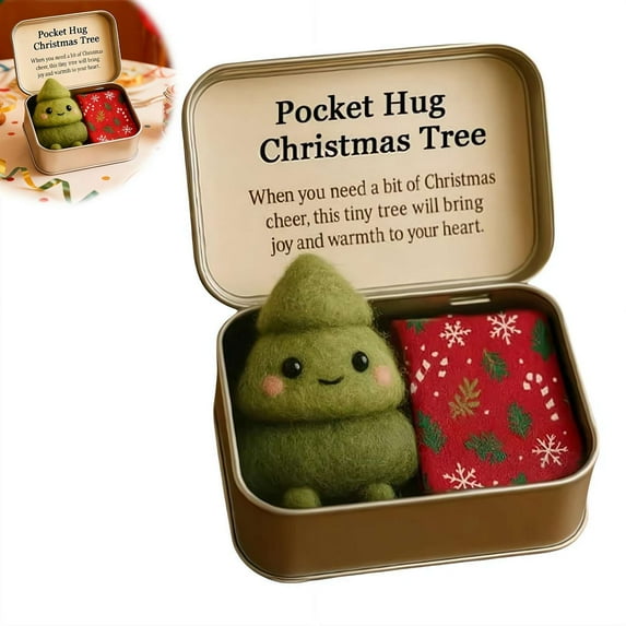 Christmas Pocket Hug Gift, Mini Christmas Tree Decorations in a Box ...