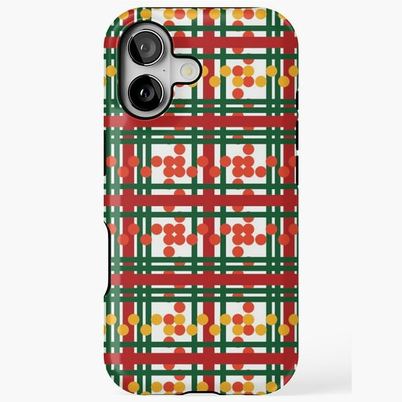 Christmas Polka Dot Plaid Holiday Pattern Case for iPhone 17 11 12 13 14 15 16 Pro Max - Walmart.com