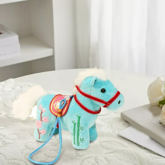 Christmas Pony Figurine,Cute Doll Figurine Adorable Plush Stuffed ...