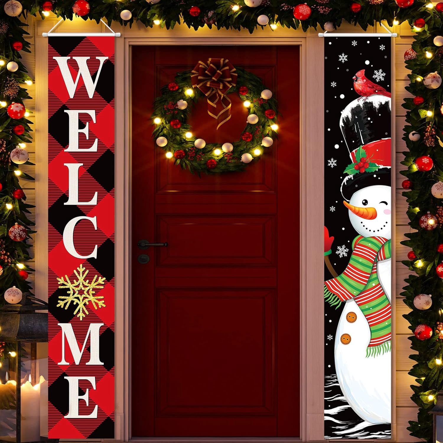 Christmas Porch Signs Snowman Christmas Decorations Supplies Merry ...
