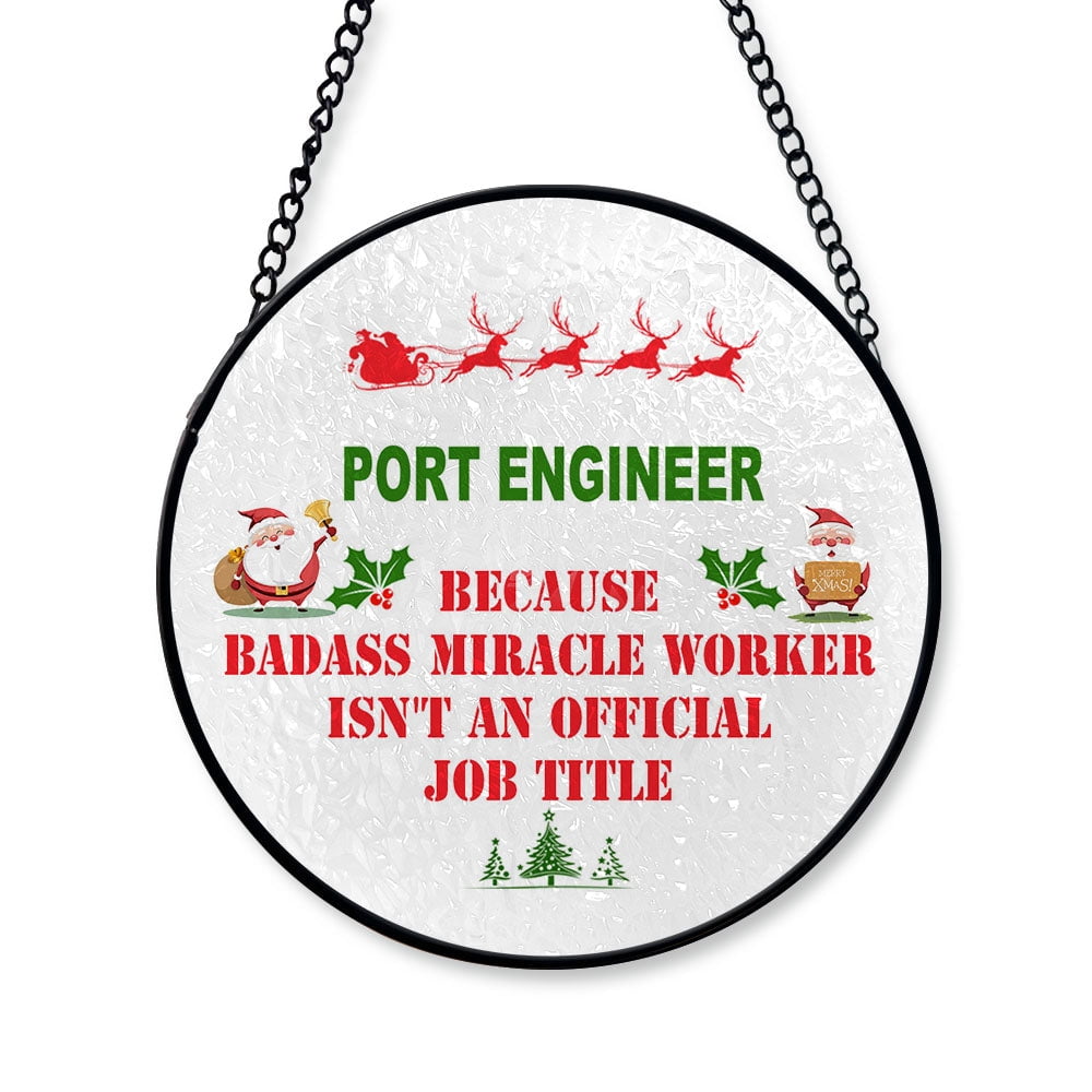 Christmas Port Engineer Stained Glass Window Hanging 2025, Port ...