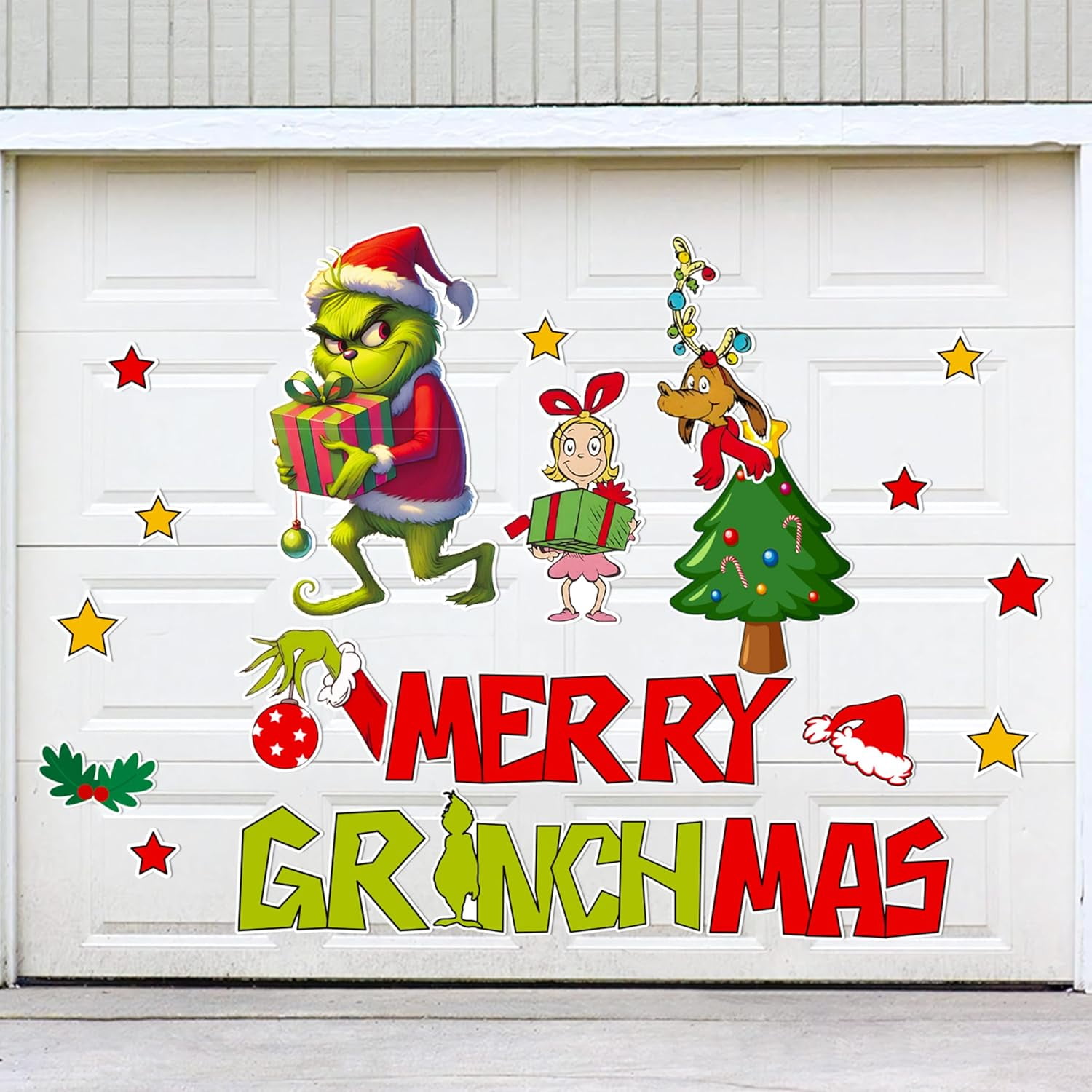 Christmas Prankster Magnets Garage Door Decorations - Merry Grinchmas ...