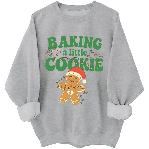 Christmas Pregnancy Announcement Sweatshirt Growing A Little Cookie ...