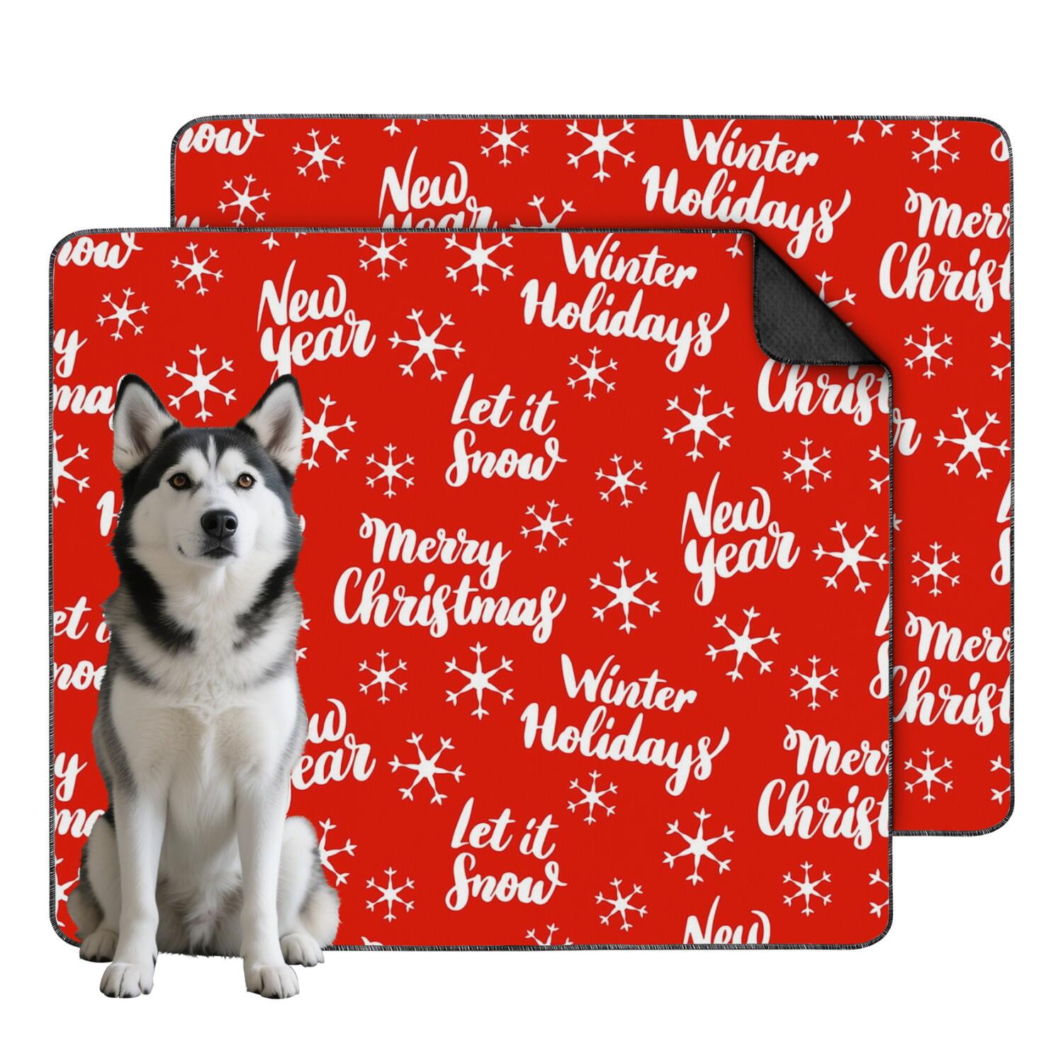 Christmas Print Dog Pee Pads 35x41 Inch 2-Pack, Extra Large Washable ...
