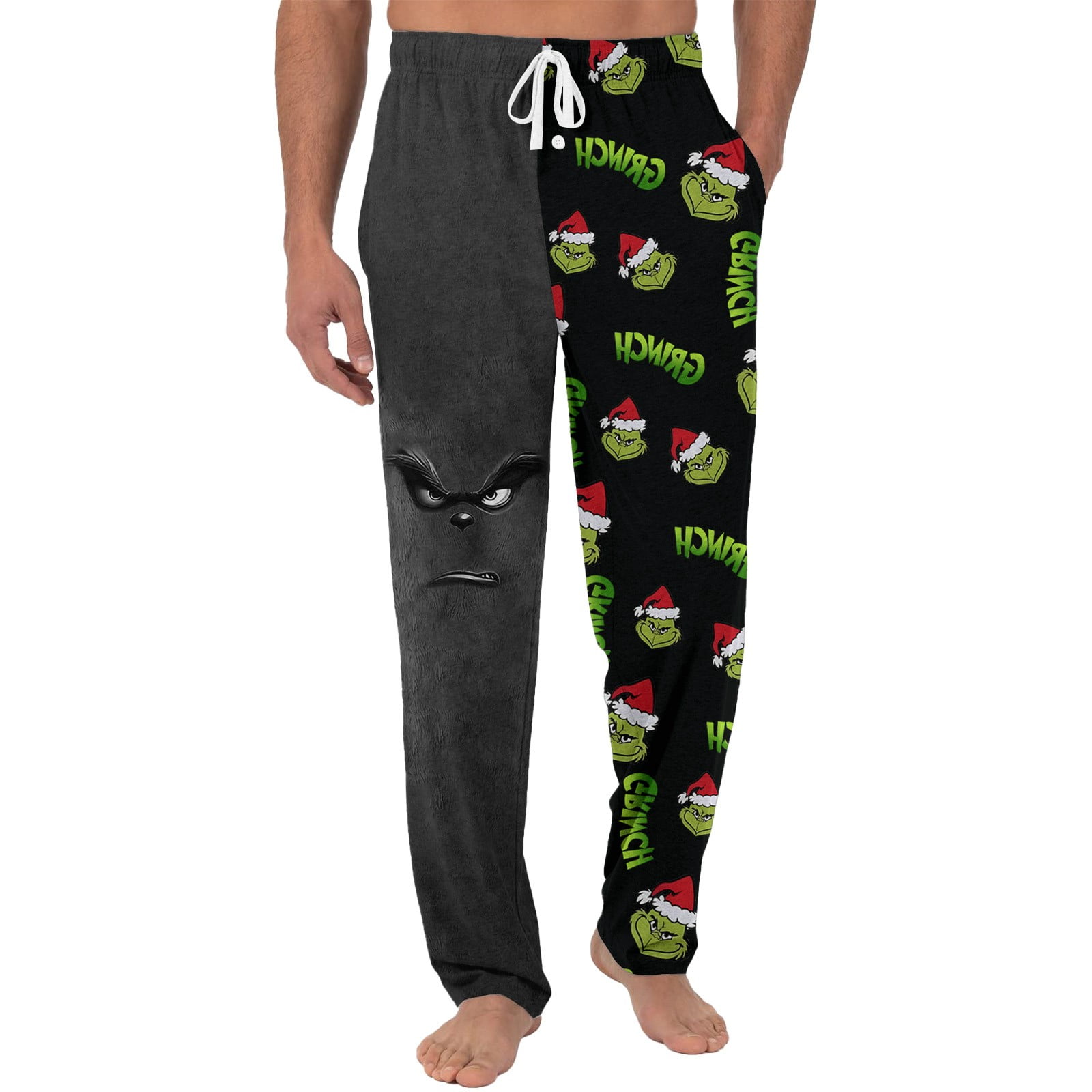 Christmas Print Grinch Stole Pants Mens Relaxed Fit Winter Christmas ...